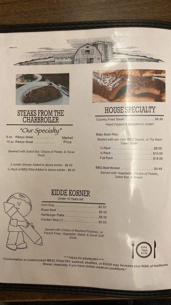 Menu at Rick's Restaurant, Pratt