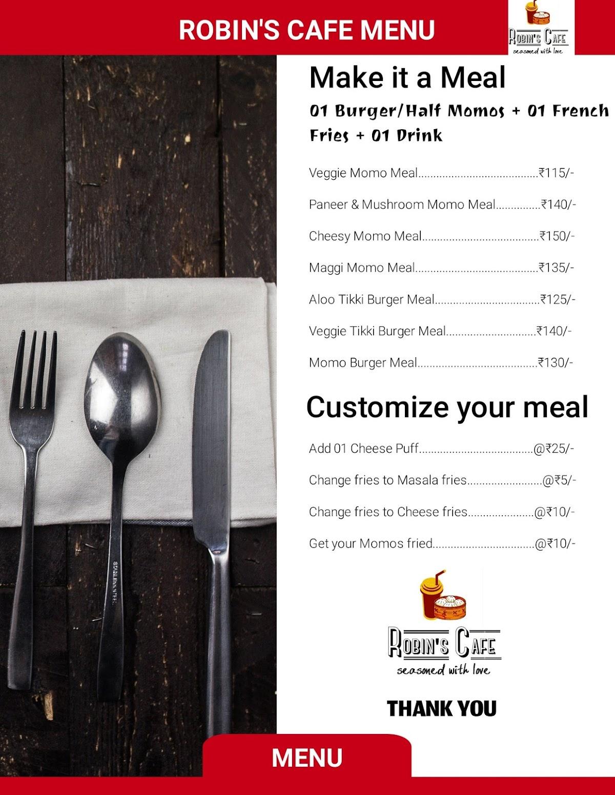 Menu at Robin's Cafe, Aligarh, Arora Baker's
