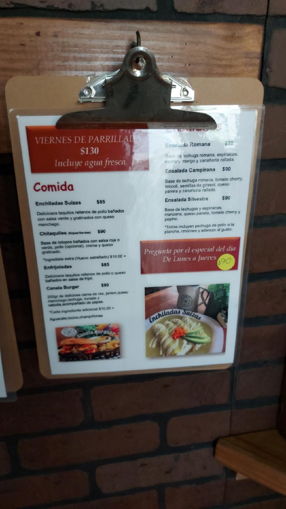 Carta de Café canela, Monterrey