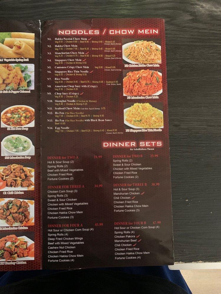 Menu at Hakka Passion restaurant, Ajax