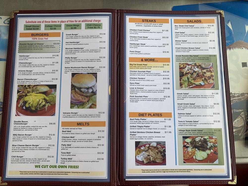 Menu at Red Rooster Cafe, Denver, Washington St