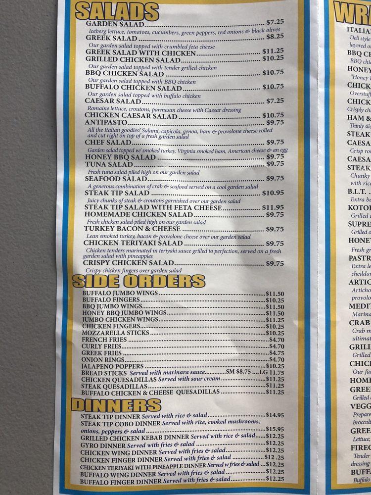 Menu at Viking Pizza pizzeria, East Bridgewater