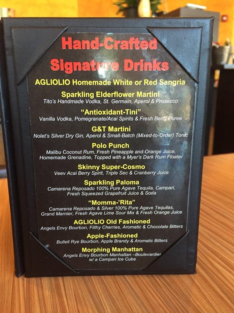 Menu at Agliolio ~ a FRESH Take on Italian pub & bar, Boynton Beach