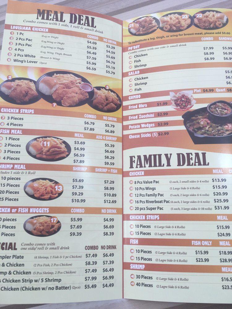 Menu at Louisiana Fried Chicken fast food, Rialto, 212 E Baseline Rd