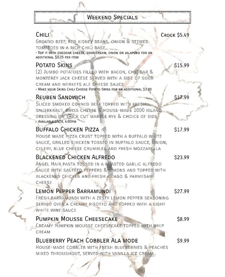 Menu at Village Vintner Winery & Brewery pizzeria, Algonquin