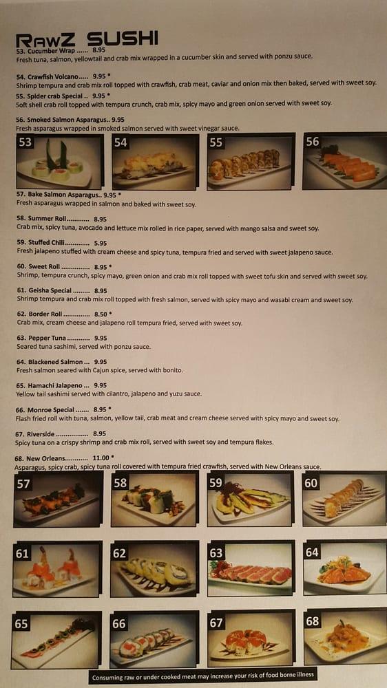 Menu at Cafe RawZ of West Monroe, West Monroe