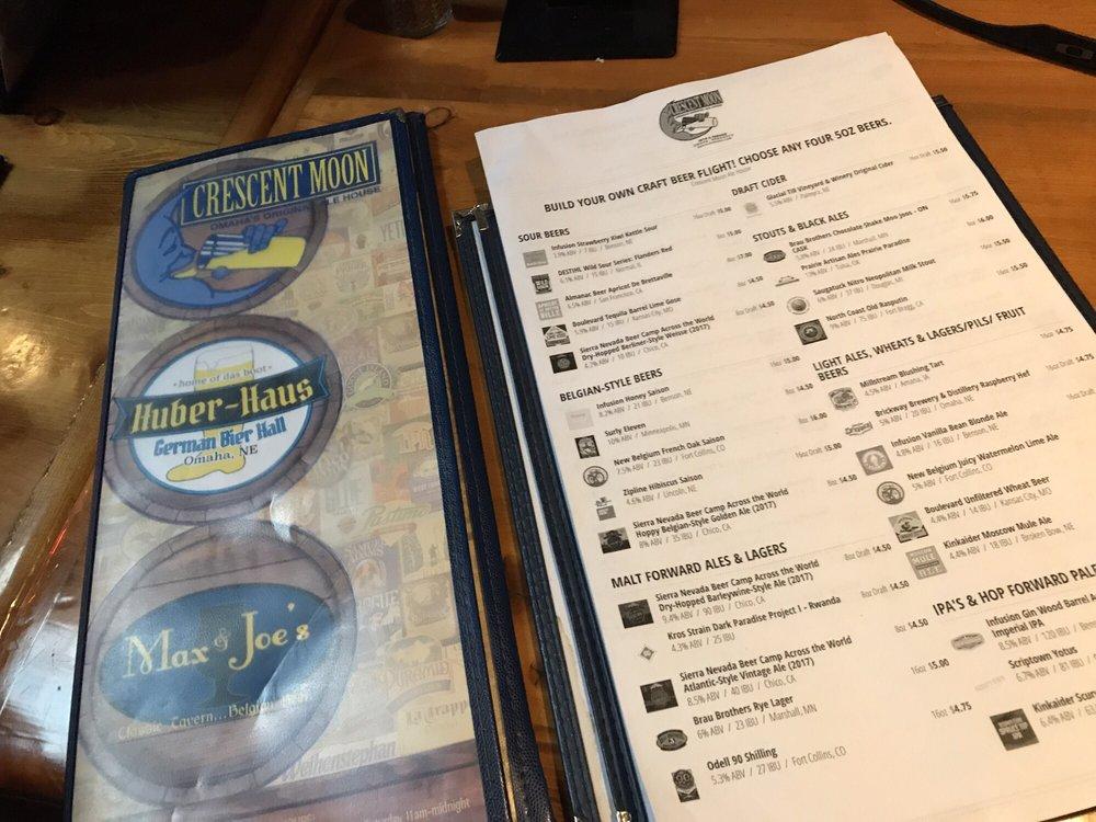 Menu at Crescent Moon pub & bar, Omaha