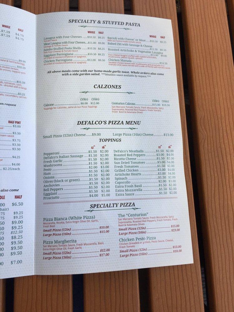 Menu at DeFalco's Italian Deli & Grocery restaurant, Scottsdale, N ...