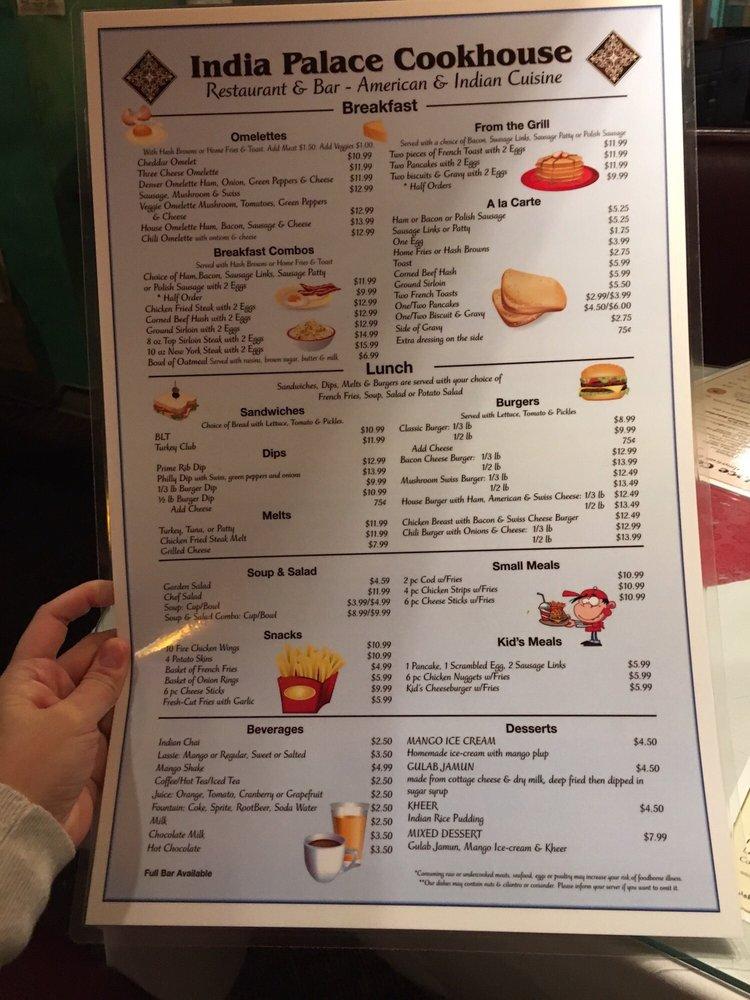 Menu at Indian Palace restaurant, Woodinville
