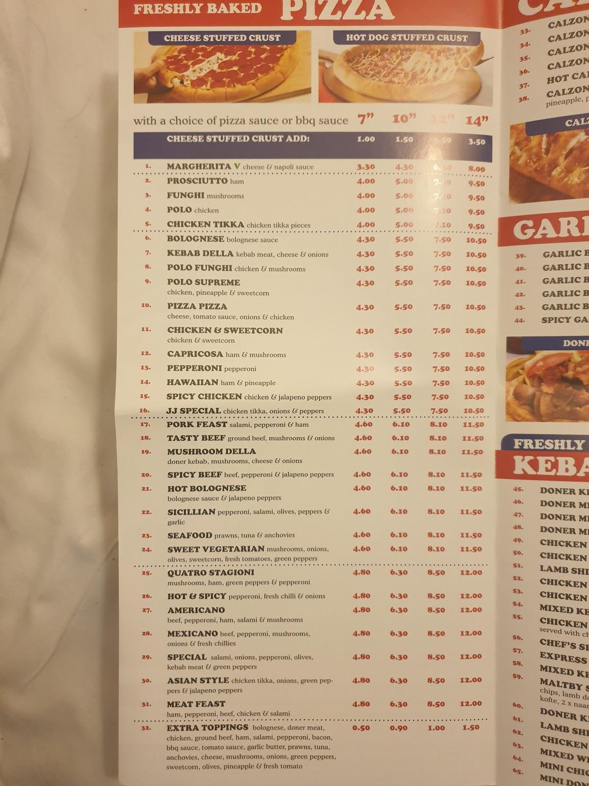Menu at Maltby Express pizzeria, Maltby, 48 High St