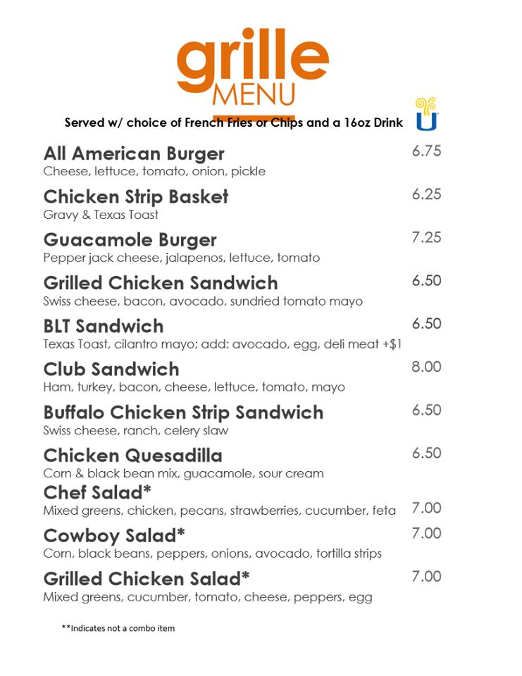 Menu at The Grill at PRMC restaurant, Andrews