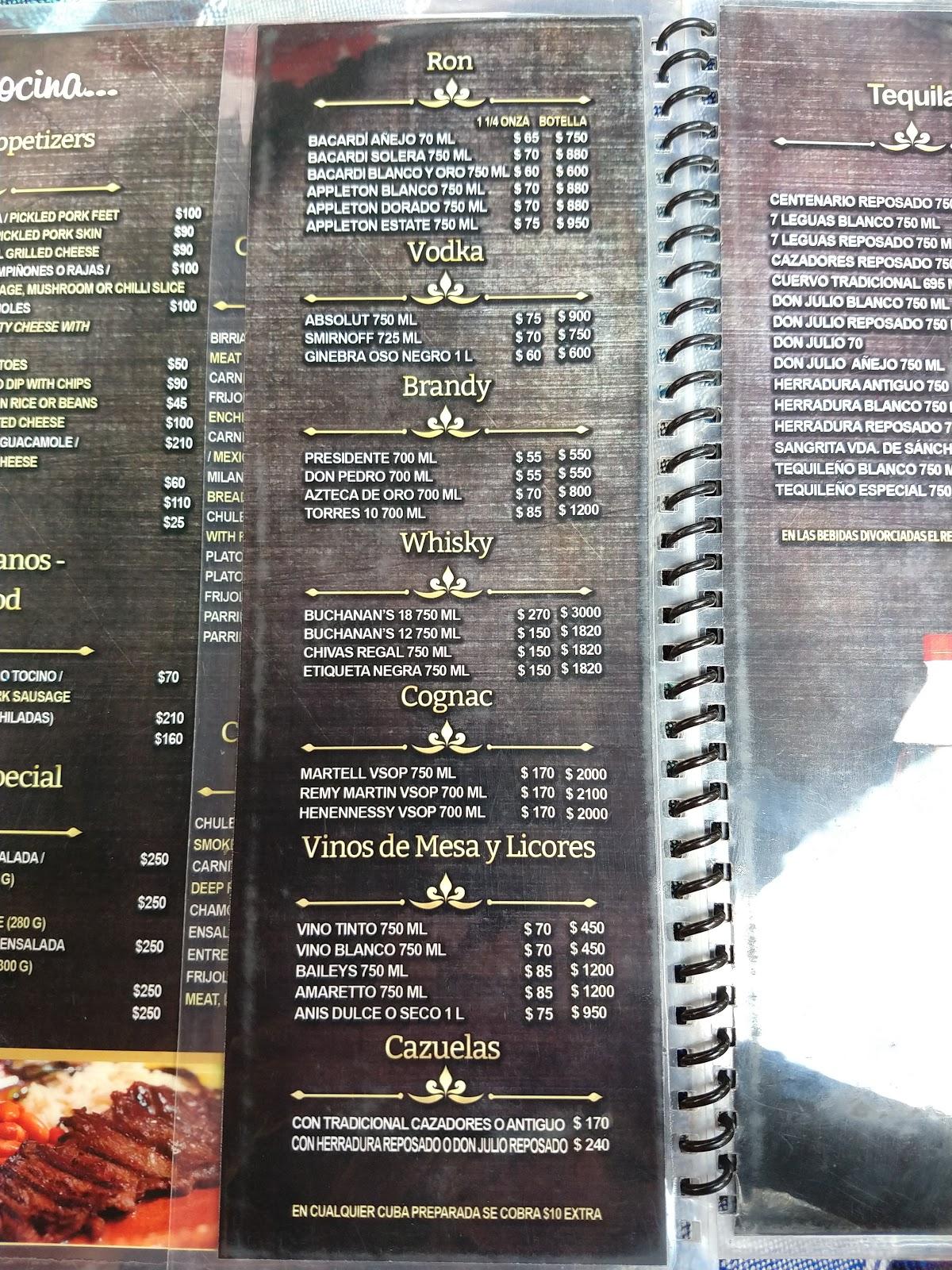 Carta del pub y bar CASANOVA, San Pedro Tlaquepaque