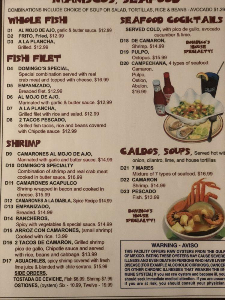 Menu at Domingos Bar & Grill, Tehachapi, 20416 W Valley Blvd
