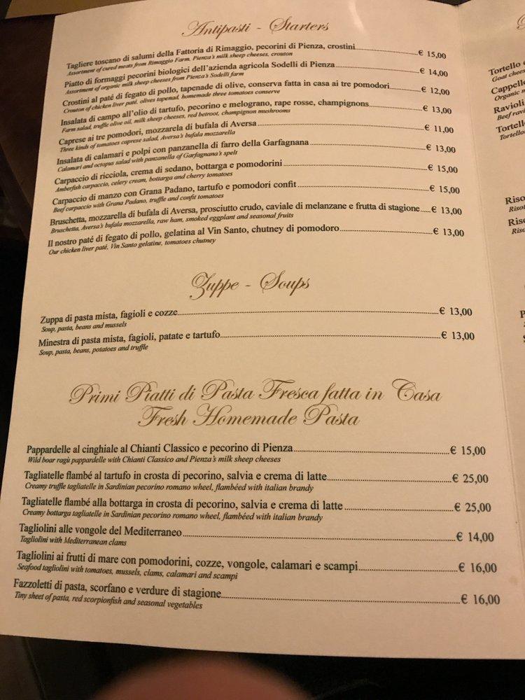 Menu da Osteria Pastella ristorante, Firenze