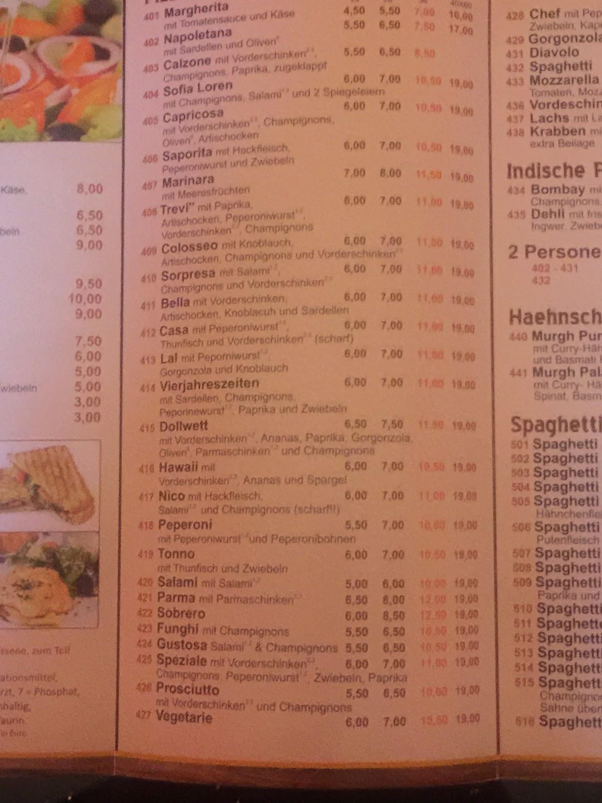 Speisekarte von Pizza Heimservice Trevi, Merzig
