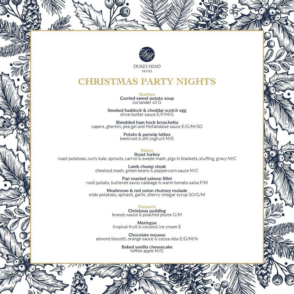 Menu at The Duke's Head Hotel - Surya Hotels restaurant, King's Lynn