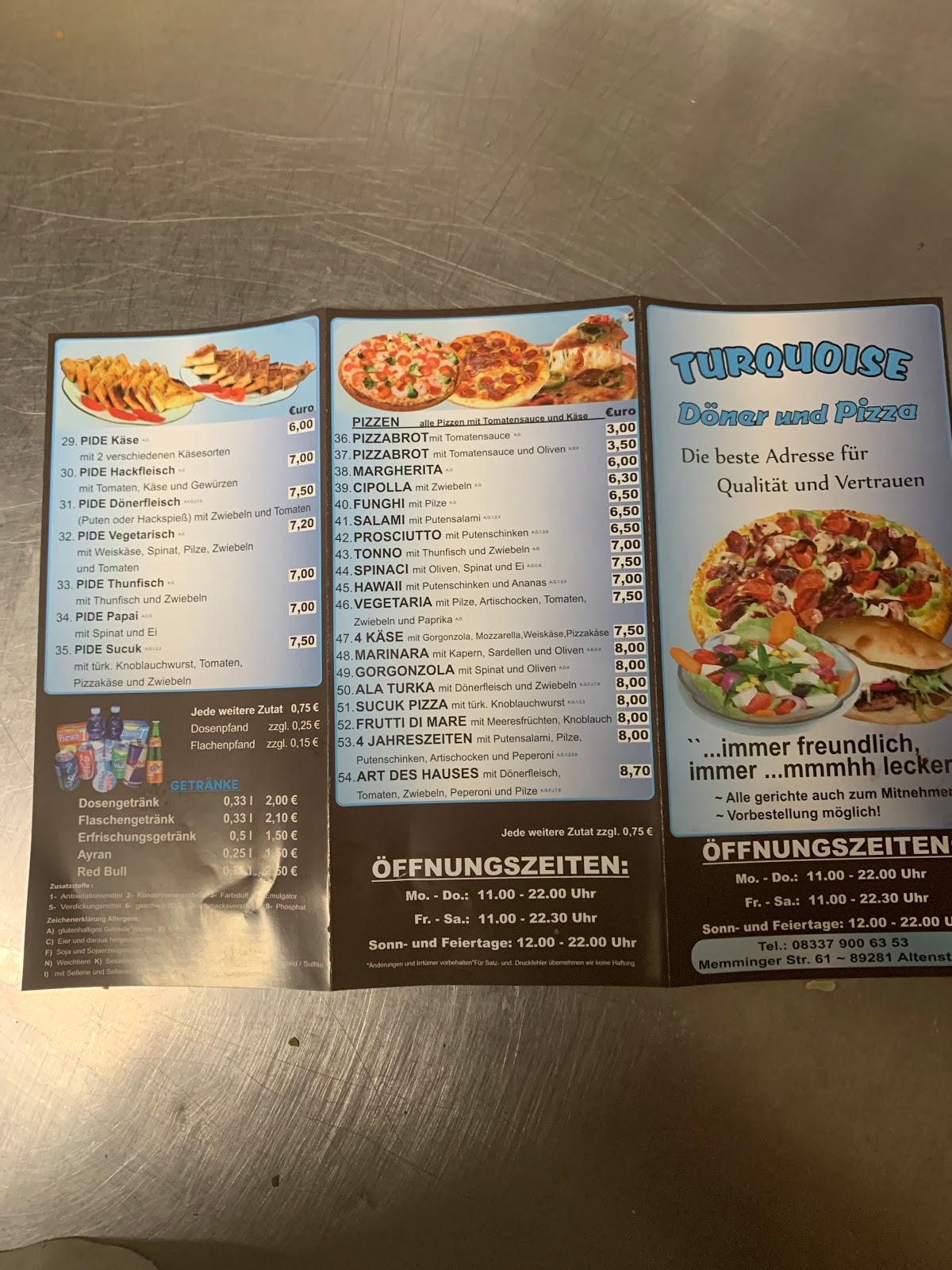 Menu at Turquoise Döner und Pizza, Altenstadt