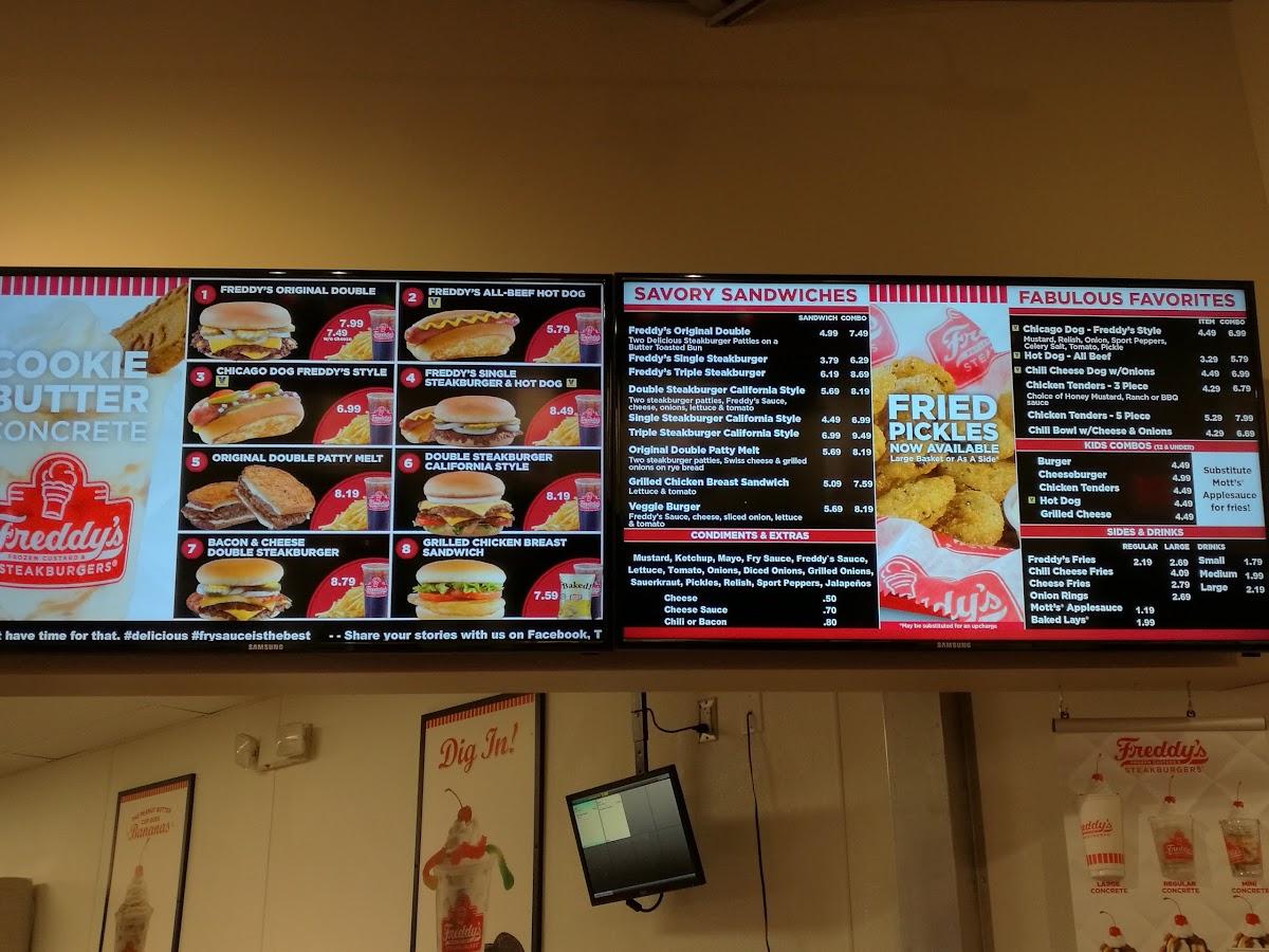 Menu at Freddy's Frozen Custard & Steakburgers fast food, Orlando ...