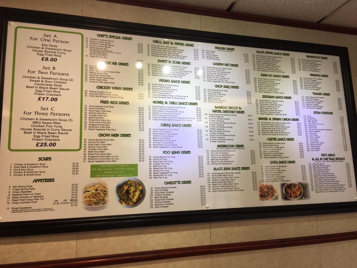 Menu at King Do Chinese Takeaway, Darlington