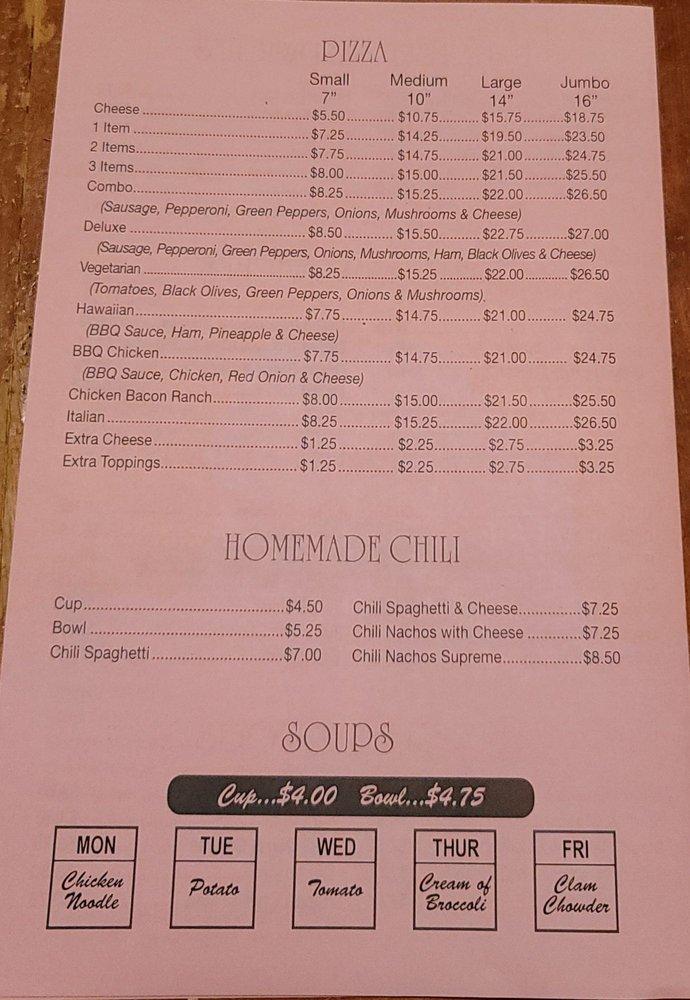 Menu at Scampy's Annex pizzeria, Anderson