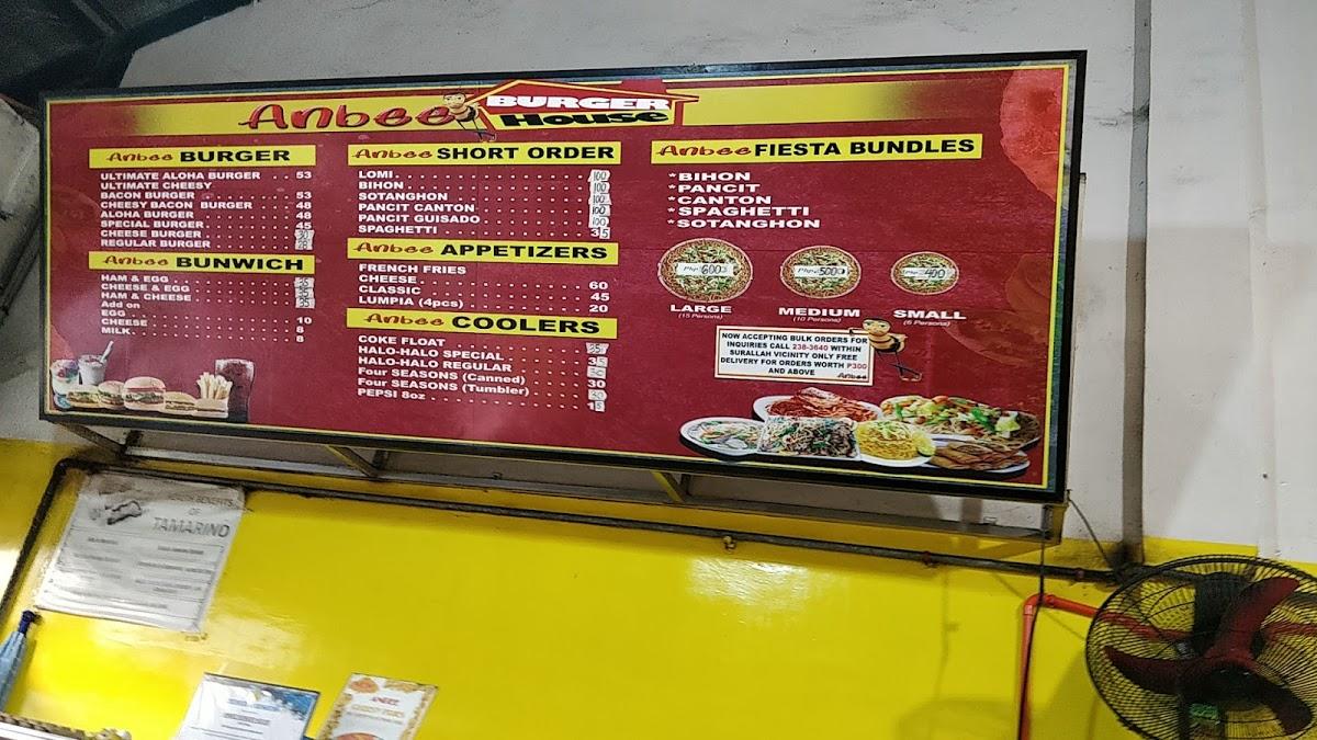 Menu at ANBEE BURGER HOUSE restaurant, Surallah