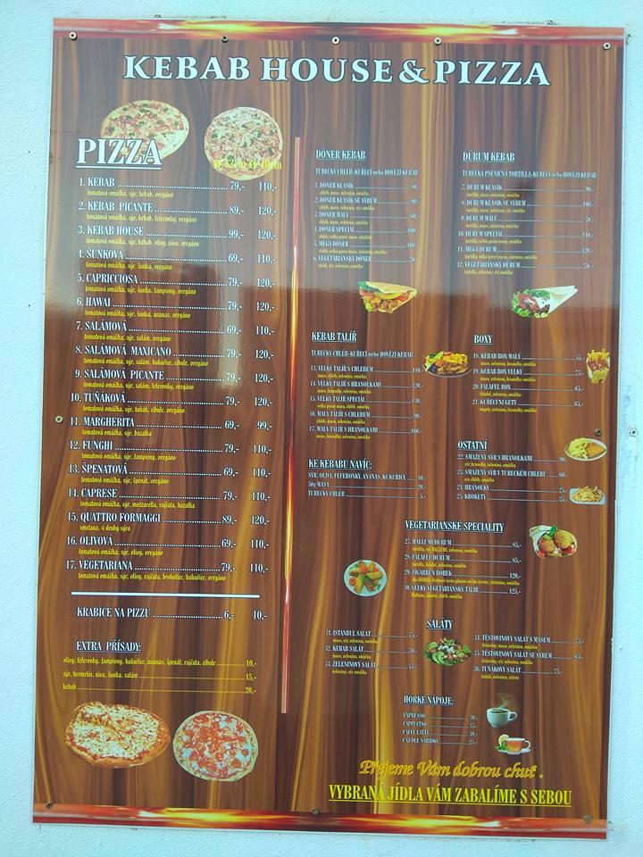 Menu at Kebab House & Pizza cafe, Neratovice