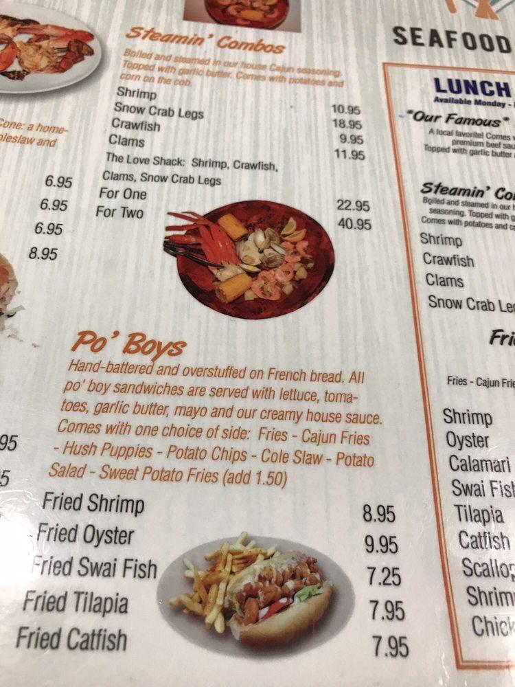 Menu at Savannah Seafood Shack restaurant, Savannah