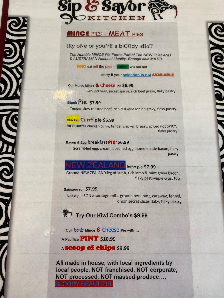 Menu at Sip and Savor Kitchen restaurant, Las Vegas