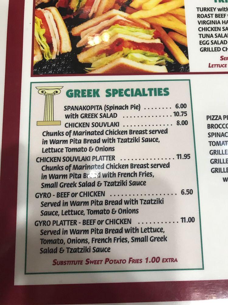 Menu at Spiro S Diner restaurant, New York City