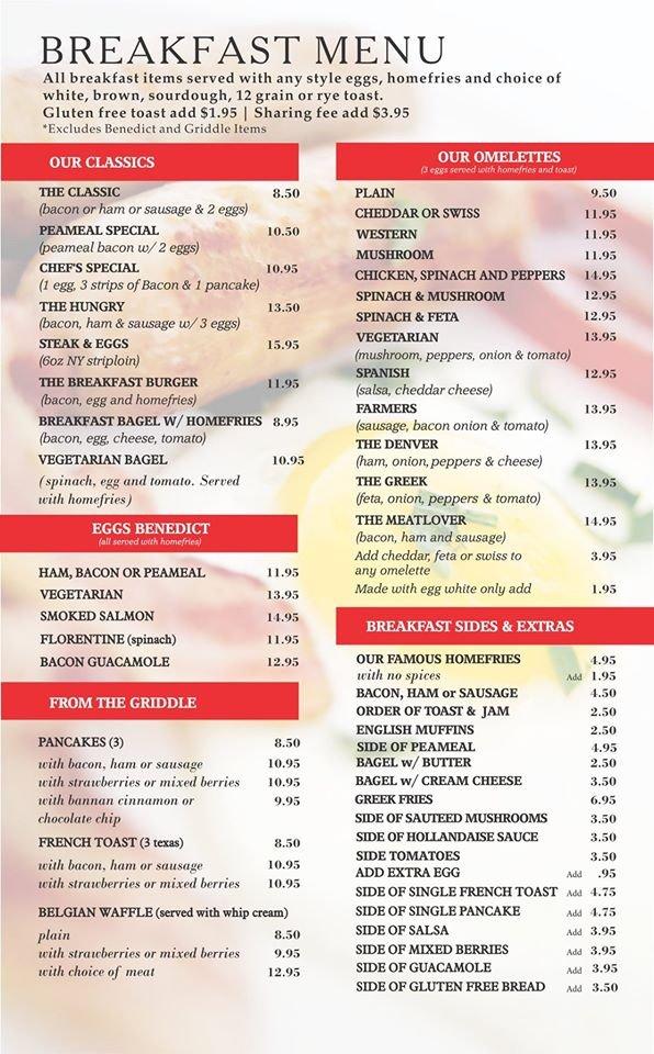Menu at Steve's Open Kitchen restaurant, Hamilton