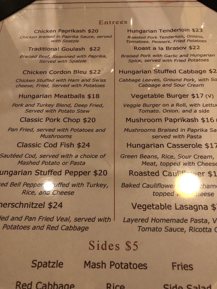 Menu at Taste of Europe pub & bar, Hilton Head Island