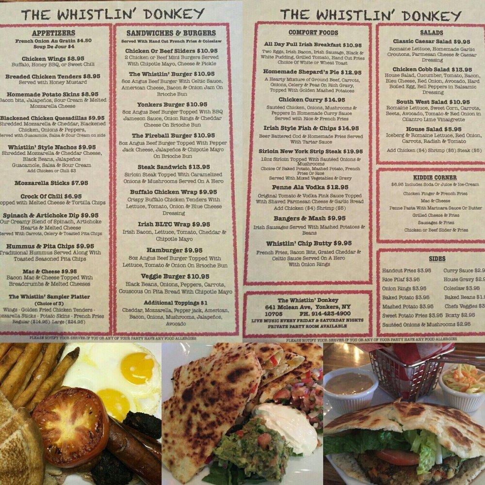 Menu at The Whistlin' Donkey pub & bar, Yonkers