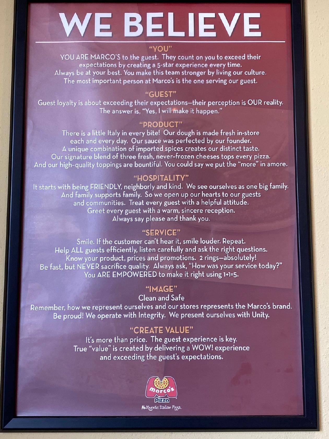 Menu at Marco's Pizza pizzeria, Norfolk, Hampton Blvd