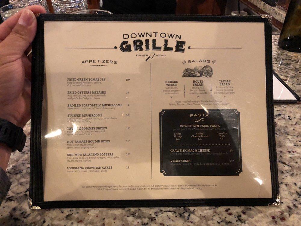 Menu at Downtown Grille pub & bar, Greenville