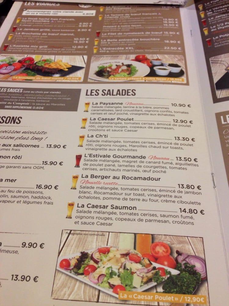 Menu au Restaurant Le Comptoir du Malt Liévin, Liévin