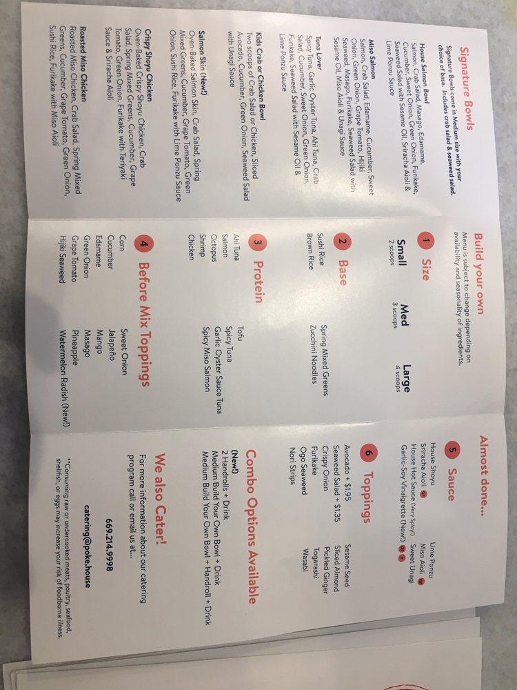 Menu at Poke House - Monterey fast food, Monterey