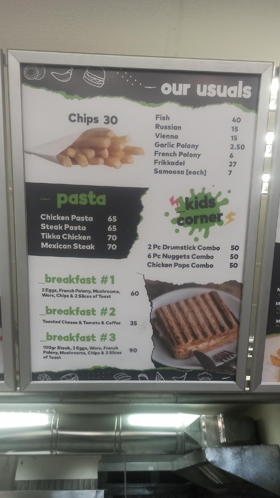 Menu at That Food Place restaurant, Boksburg, East Rand Square
