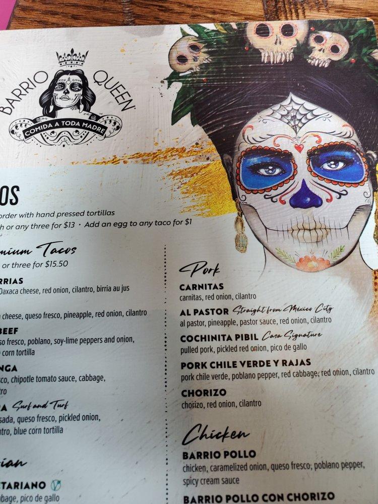Menu at Barrio Queen, Avondale