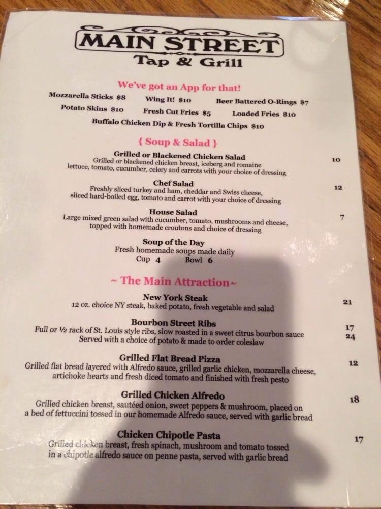 Menu at Main Street Tap & Grill pub & bar, Kenai