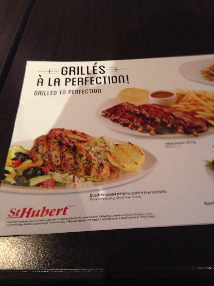 Menu at Restaurant et bar St-Hubert, Montréal, Chem. de la Côte-des-Neiges