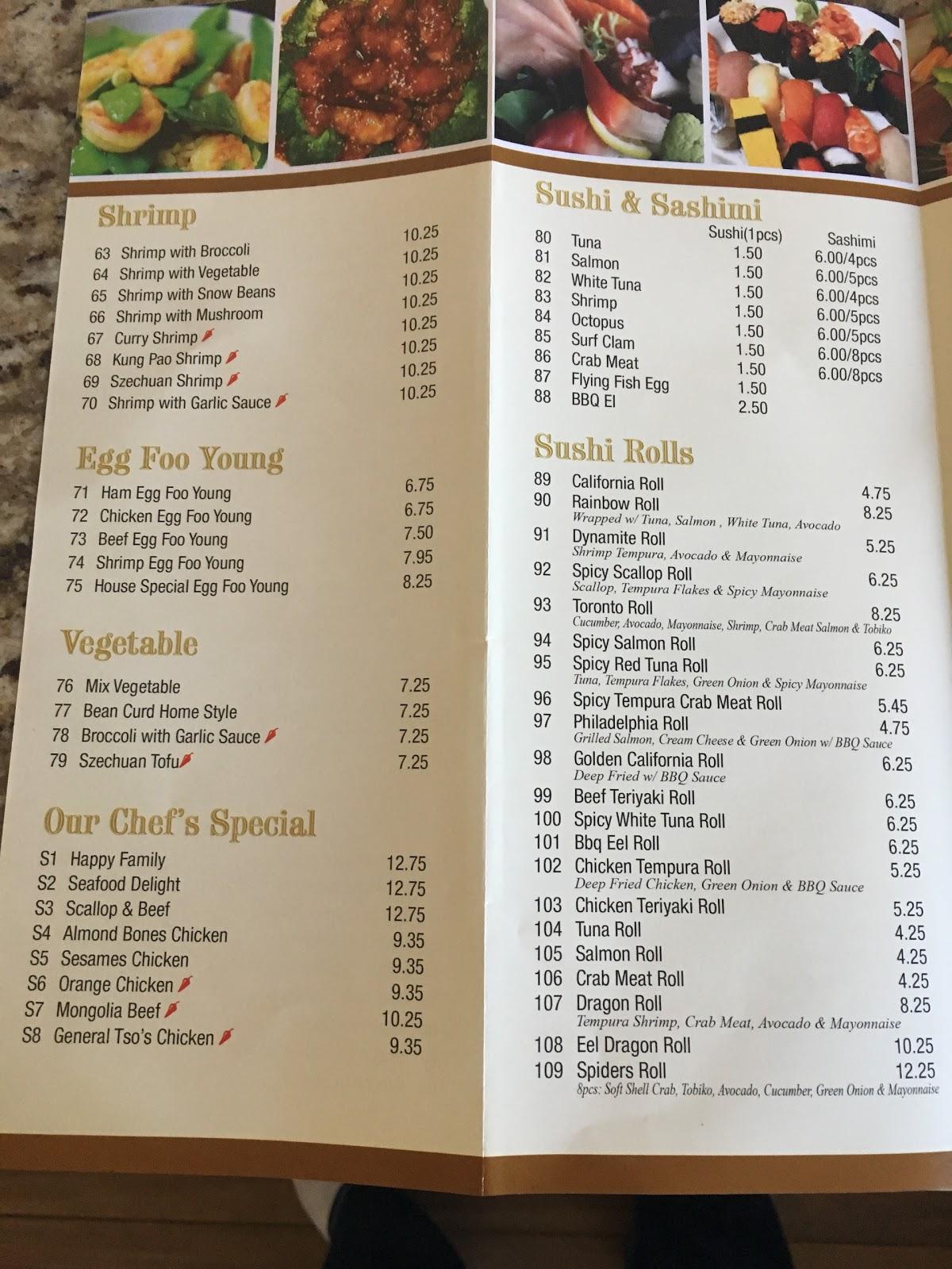 Menu at Asia# 1 Restaurant, Georgina