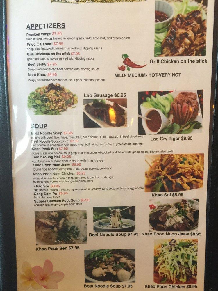 Menu at Ban lao Cuisine restaurant, San Diego