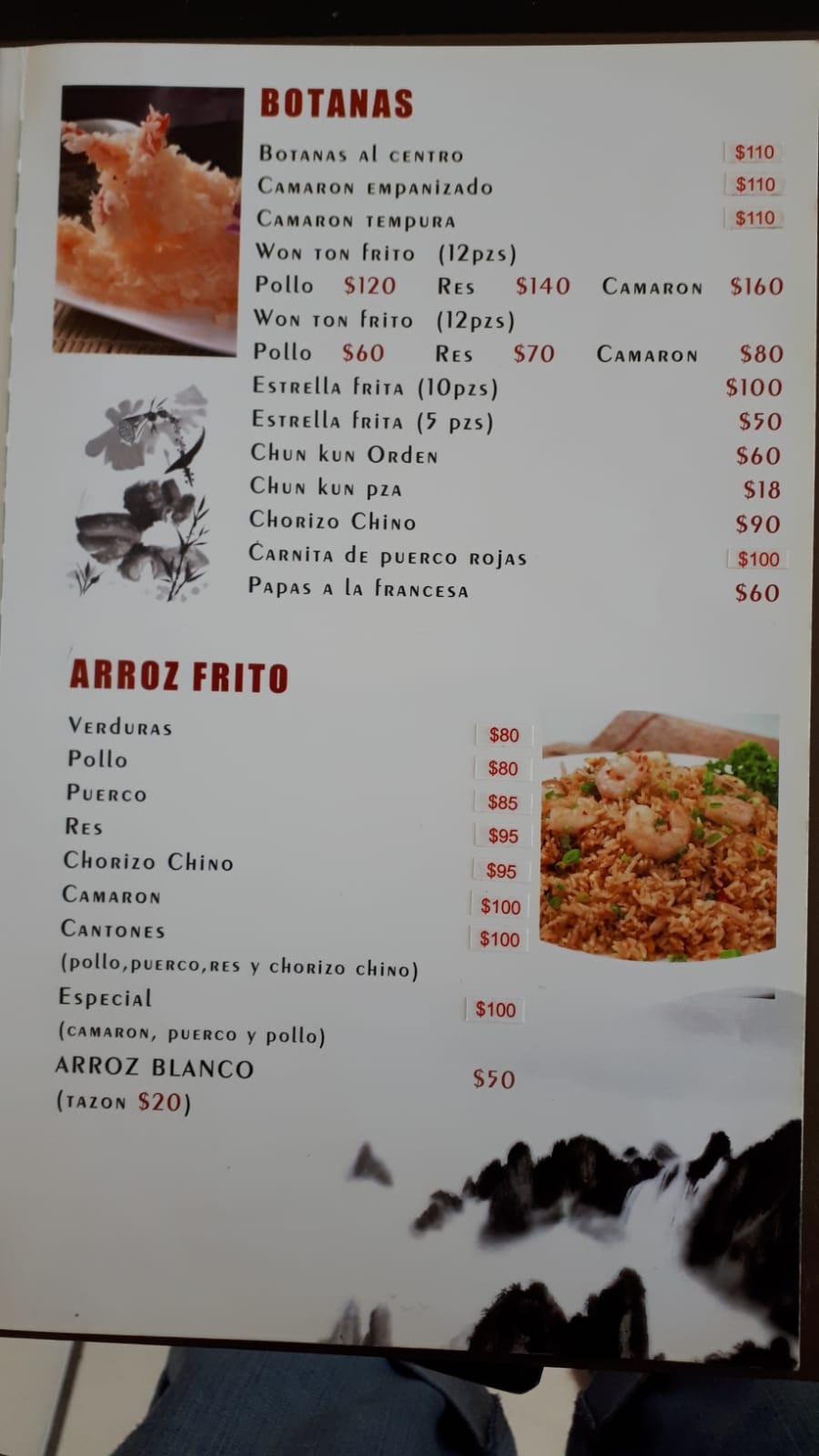 Menu at FU CHENG Restaurante Chino, Cabo San Lucas