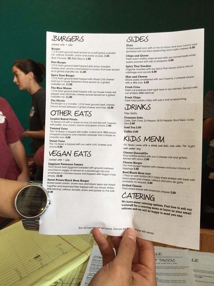 Menu at Shorties Grille restaurant, Bartlesville, 319 1/2 Dewey Ave