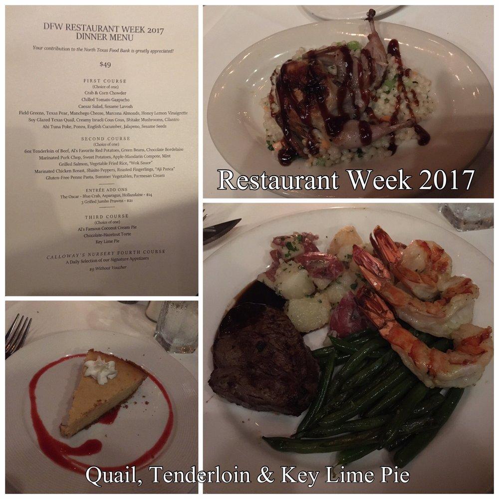 Menu at Al Biernat's steakhouse, Dallas