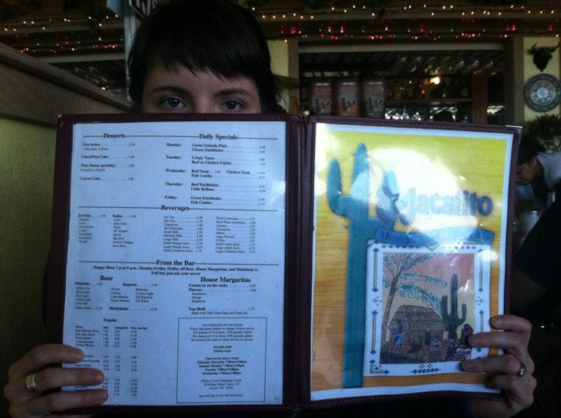 Menu at El Jacalito pub & bar, Austin