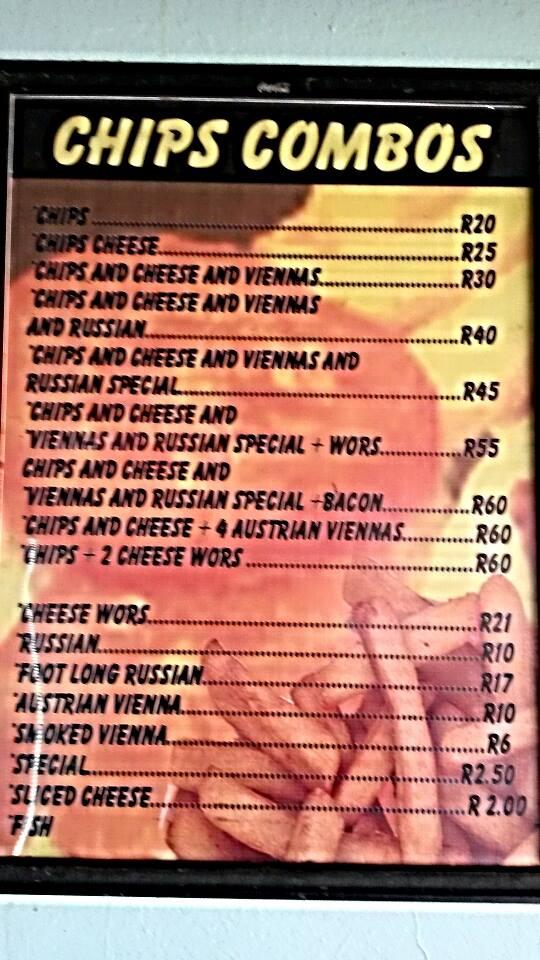 Menu at Tight Corner 1st stop restaurant, Brakpan, Ndabezitha str