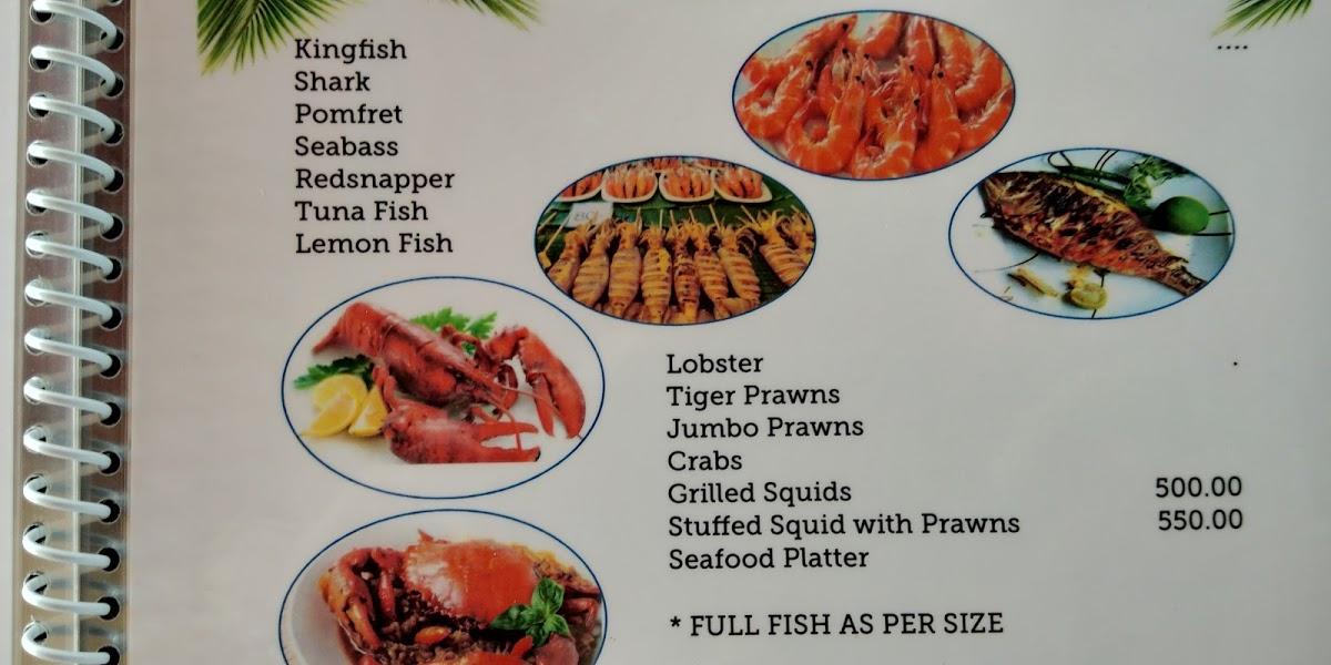 Menu at Cola cafe vicky, Benaulim