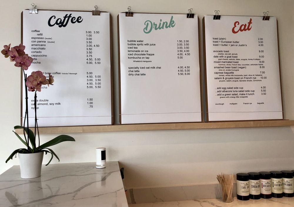 Menu at Dean: a coffee shop restaurant, Goleta