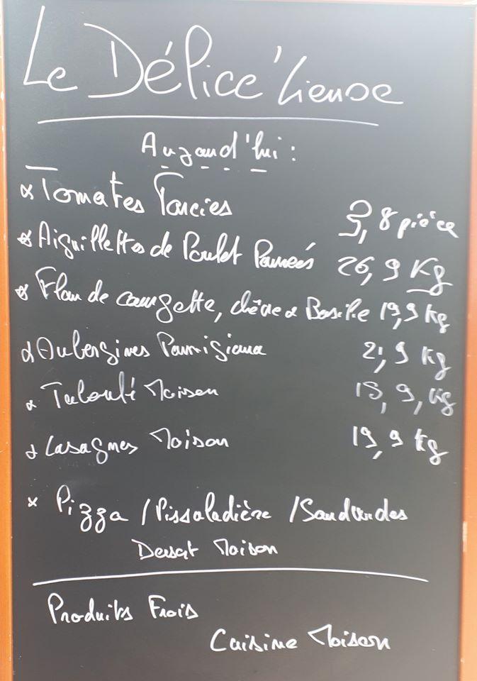 Menu at LE DELICE'LIEUX restaurant, Nice